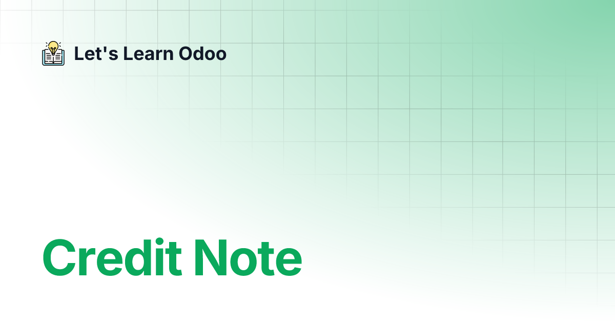Credit Note | Let's Learn Odoo